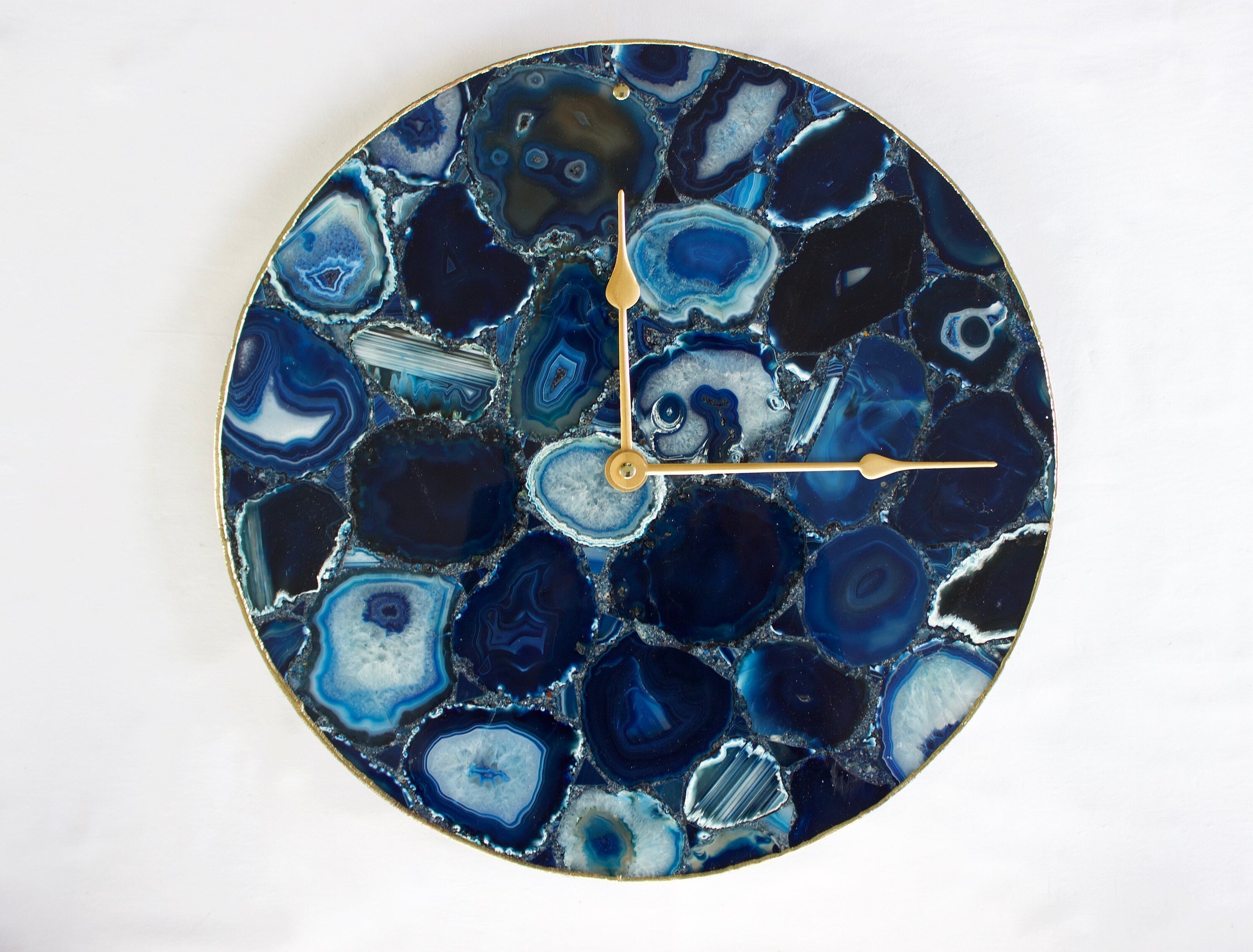 Blue Agate Wall Clock | Circular – Harshiv Global Mart