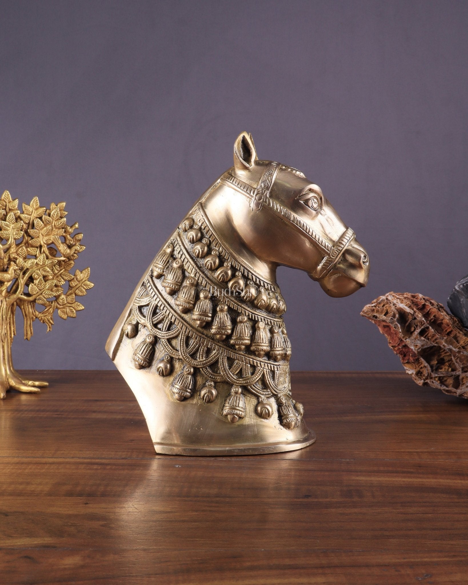 Pure Brass Horse Head Showpiece - Antique Tone | 11 Inch – Harshiv ...